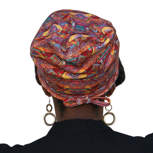 Geometric Diamonds--ADJUSTABLE DRAWSTRING Satin Lined Cap – Satin Life