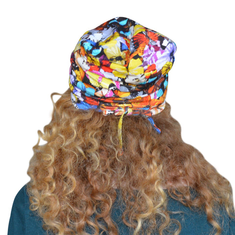 Gold & Black Circles--ADJUSTABLE DRAWSTRING Satin Lined Cap – Satin Life