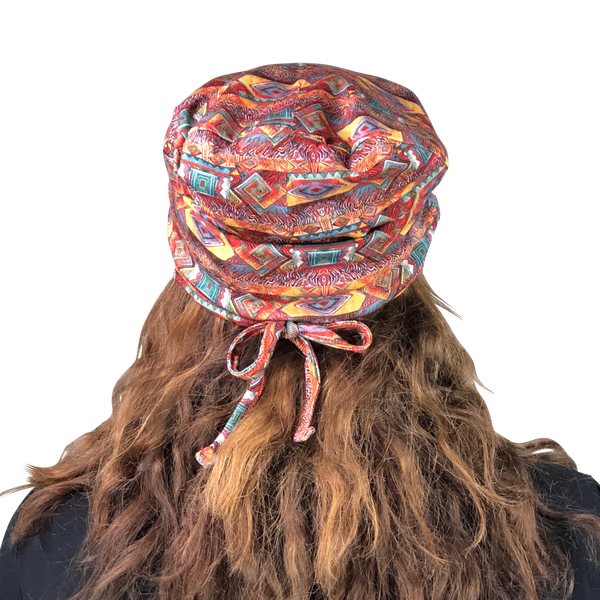 Geometric Diamonds--ADJUSTABLE DRAWSTRING Satin Lined Cap – Satin Life